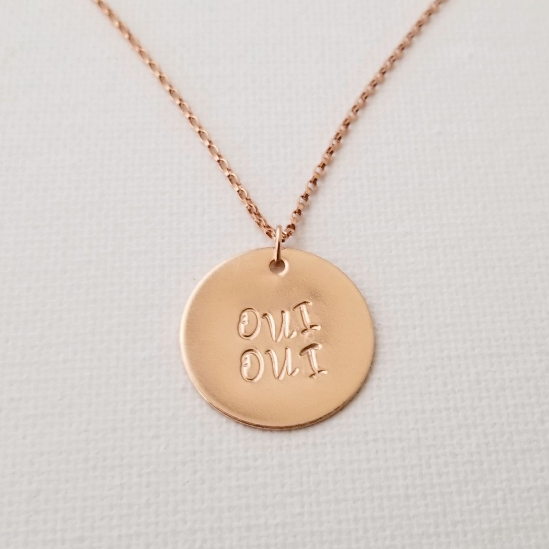 Oui Oui 19mm Disc Necklace - GiGisPetals