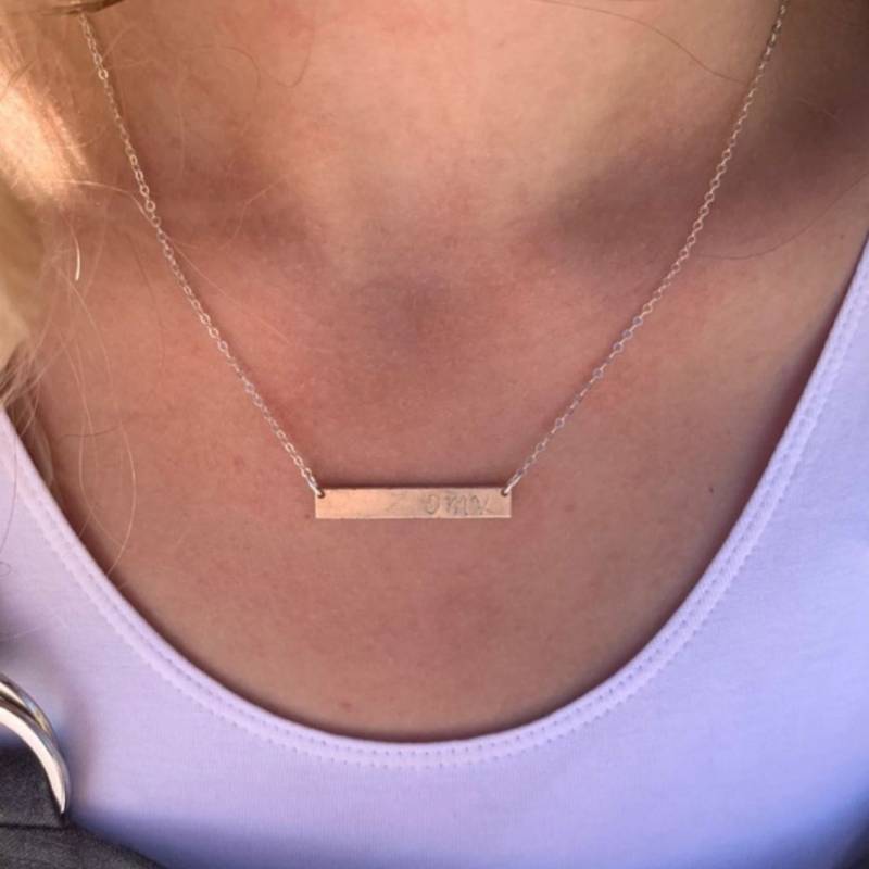 Initials or Monogram Bar Necklace - GiGisPetals
