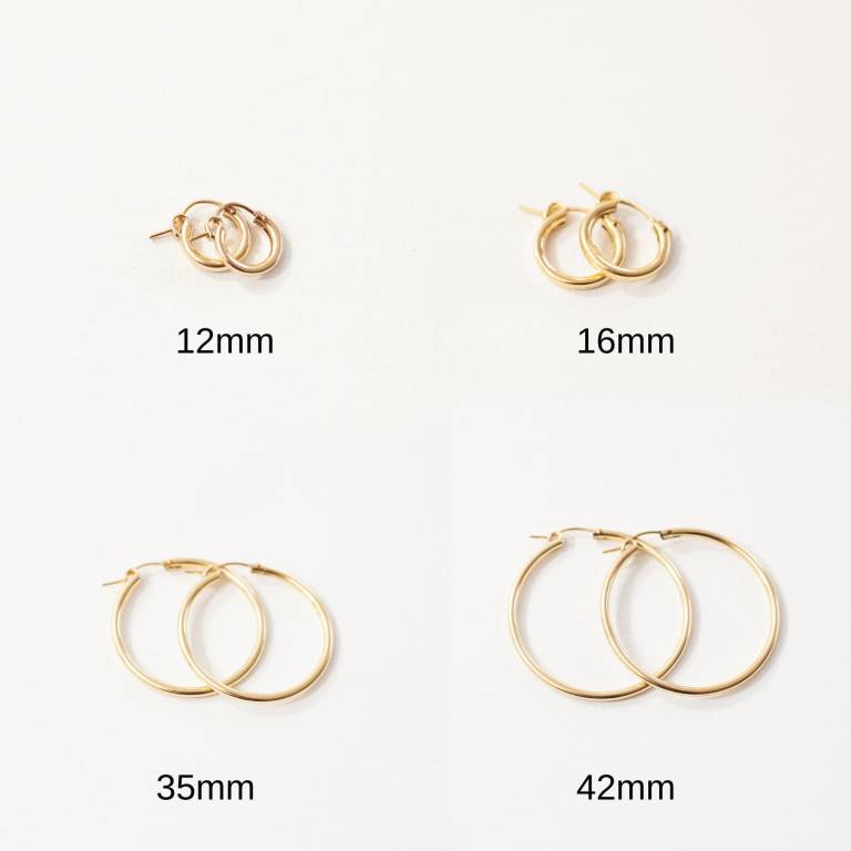 Gold filled and Sterling Silver Hoops in Four Sizes - GiGisPetals