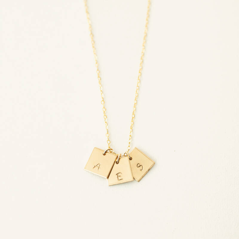 Emme 3/8" Square Initial Necklace - GiGisPetals